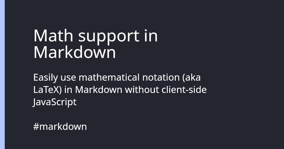 Math support in Markdown | Astro Digital Garden